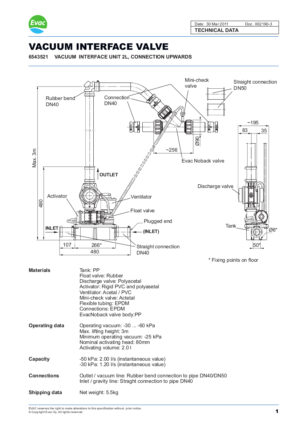 Manual with Part Numbers for Evac Vacuum Interface Valve 2L - Marine Spares