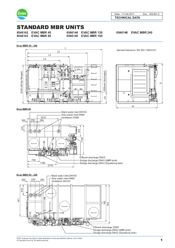 EVAC Standard MBR Units 40 - Marine Spares